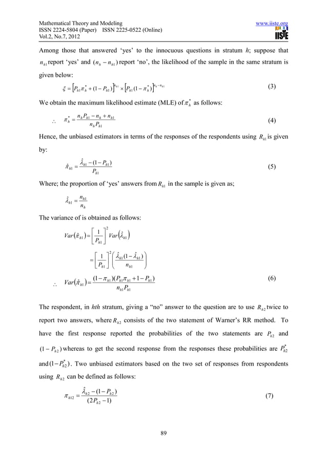 A two way randomized response technique in stratification for | PDF