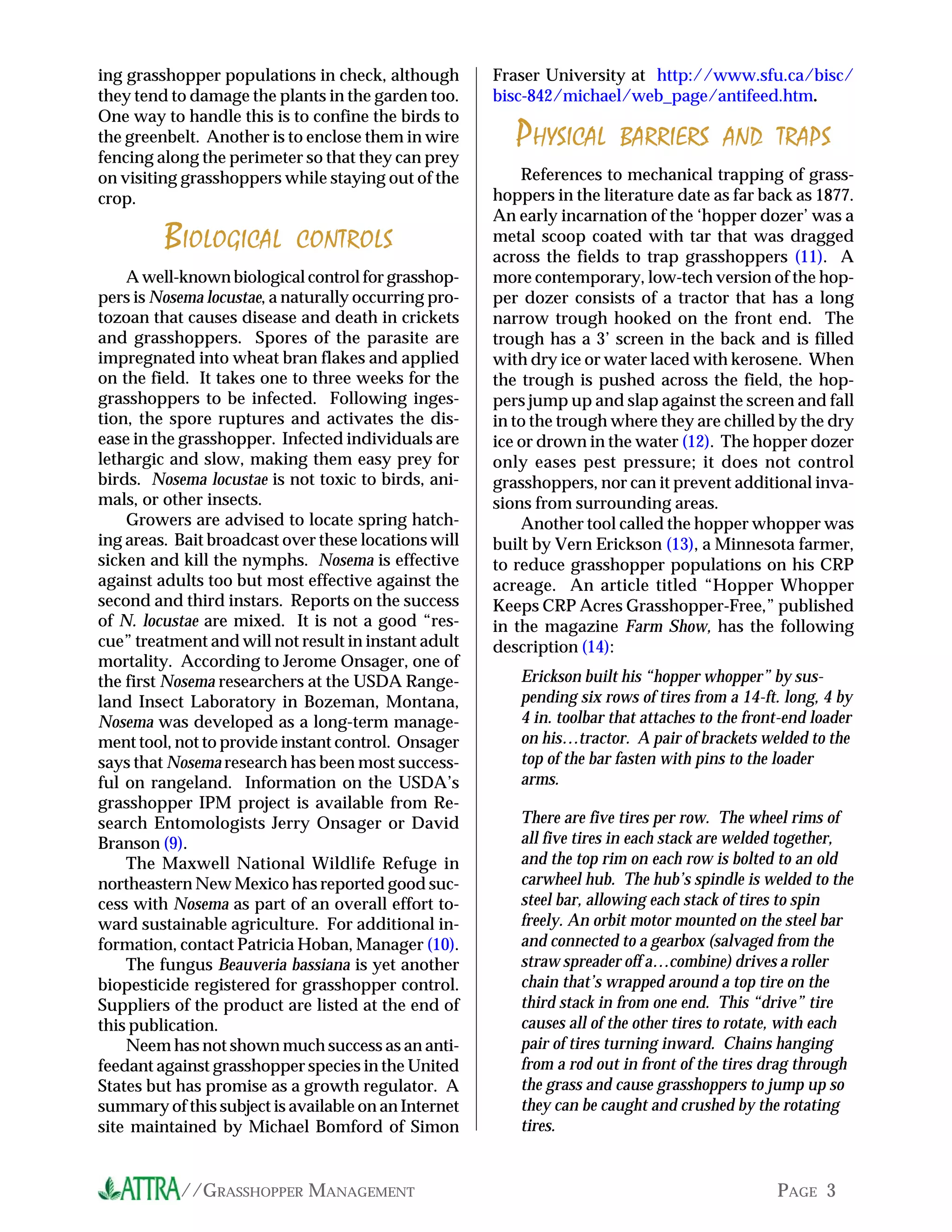 Grasshopper Management | PDF