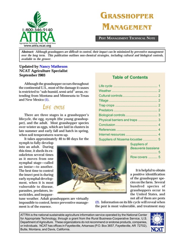 Grasshopper Management | PDF