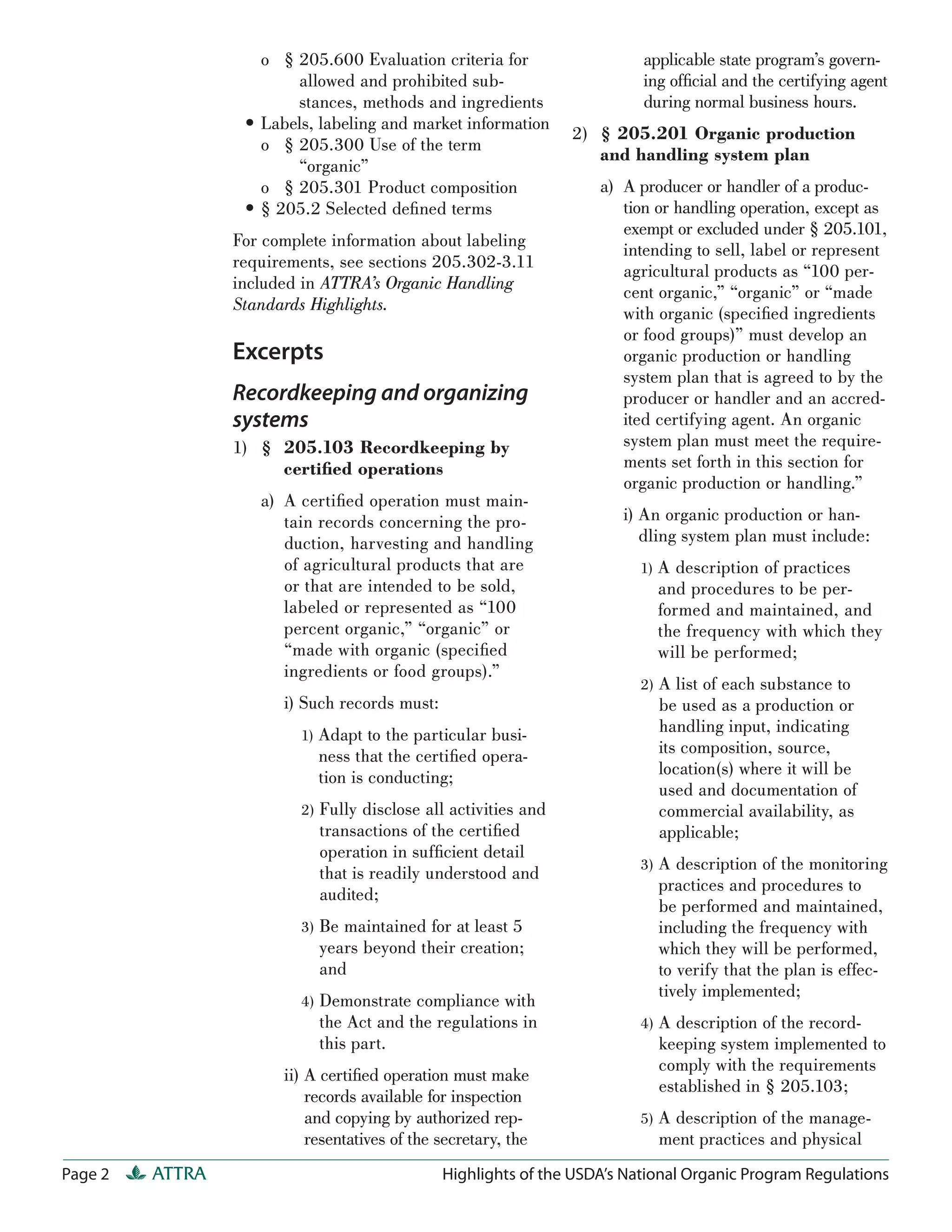 Organic Standards for All Organic Operations: Highlights of the USDA's ...