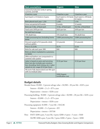Pastured Poultry Budgets: Slow Growing Broiler and Organic Comparisons ...