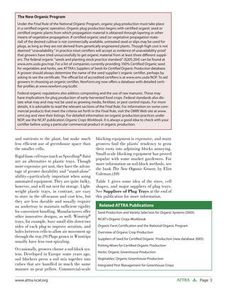 Plug and Transplant Production for Organic Systems | PDF