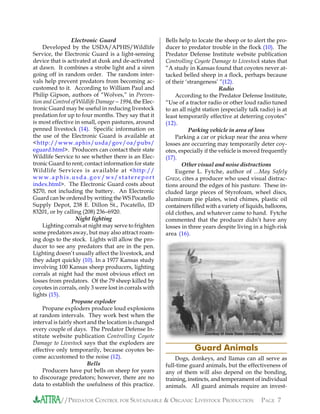 Predator Control for Sustainable & Organic Livestock Production | PDF