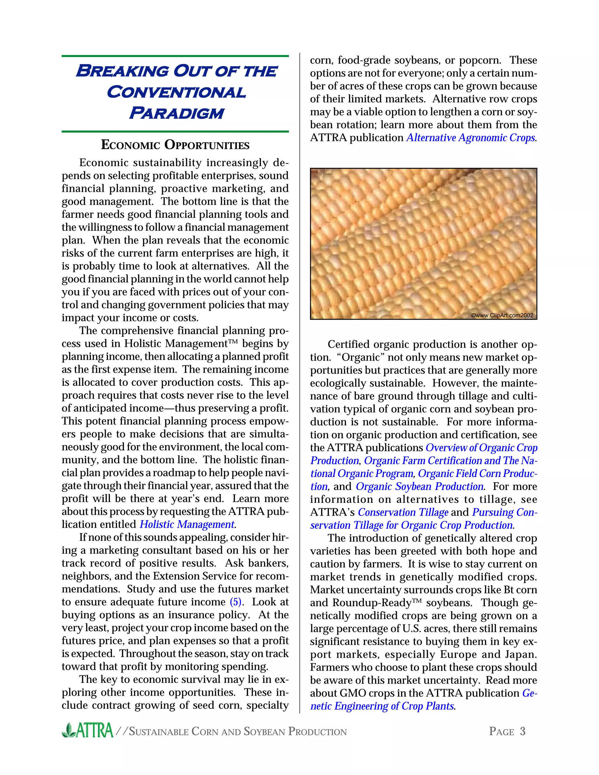 Sustainable Corn and Soybean Production | PDF