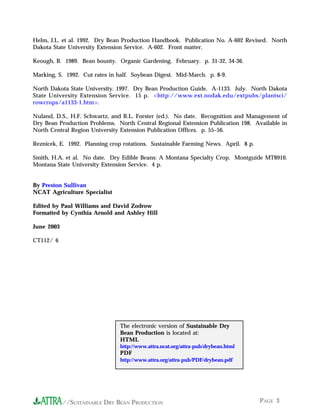 Sustainable Dry Bean Production | PDF
