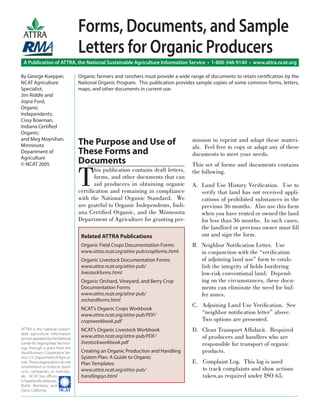 Forms, Documents, and Sample Letters for Organic Producers | PDF