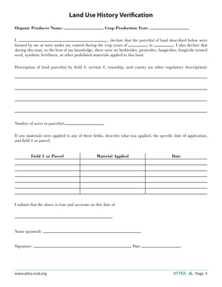 Forms, Documents, and Sample Letters for Organic Producers | PDF