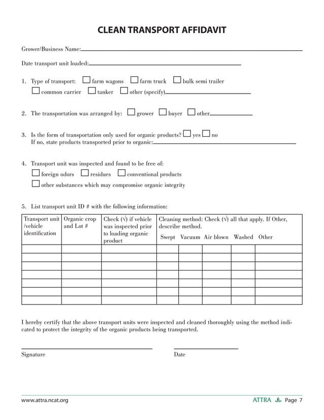 Forms, Documents, and Sample Letters for Organic Producers | PDF