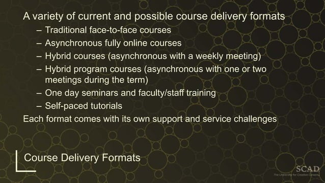 Making the Most of New Course Delivery Methods (2011) | PPT