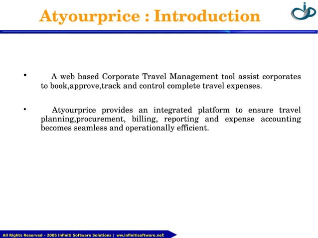 Corporate Travel Management | Atyourprice | Infiniti Software Solutions ...