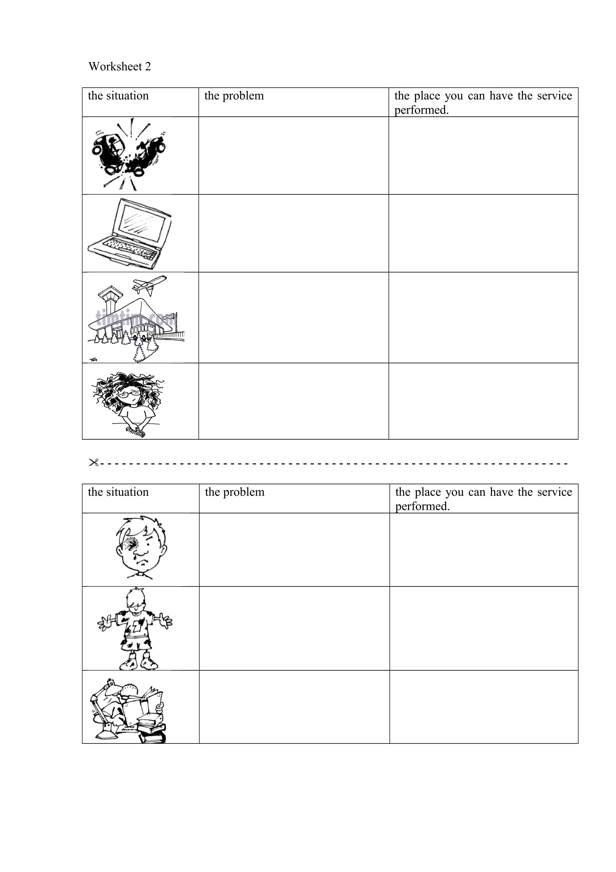 At your service lesson plan worksheet 2 | DOC