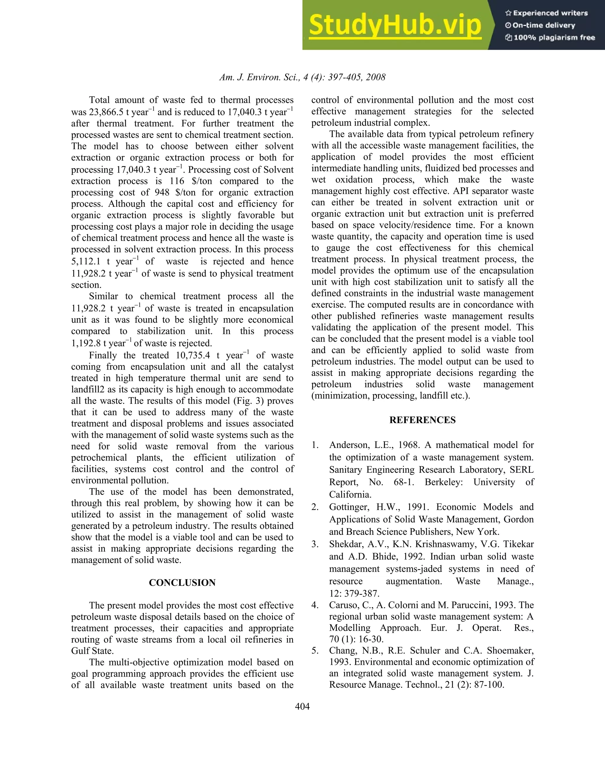 A Typical Case Study Solid Waste Management In Petroleum Refineries | PDF
