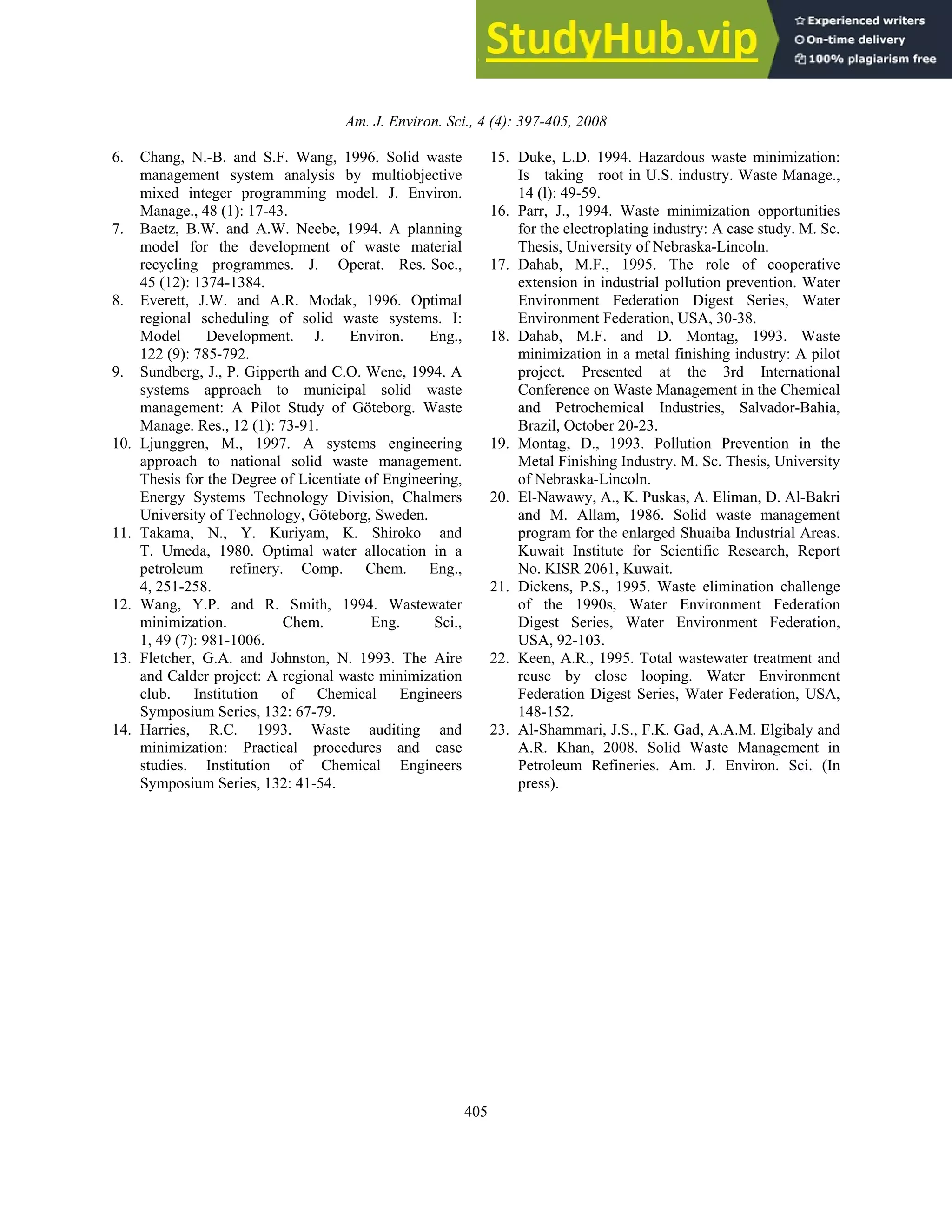 A Typical Case Study Solid Waste Management In Petroleum Refineries | PDF
