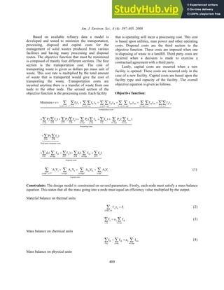 A Typical Case Study Solid Waste Management In Petroleum Refineries | PDF