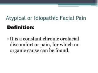 Atypical facial pain | PPTX