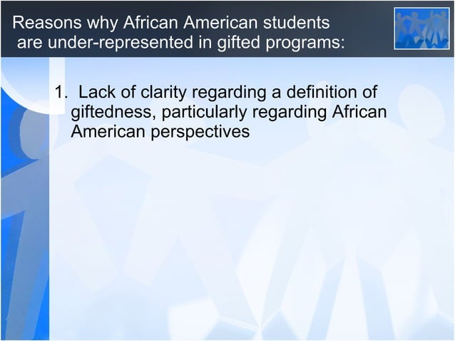 Atypical presentation identifying african american gifted | PPT