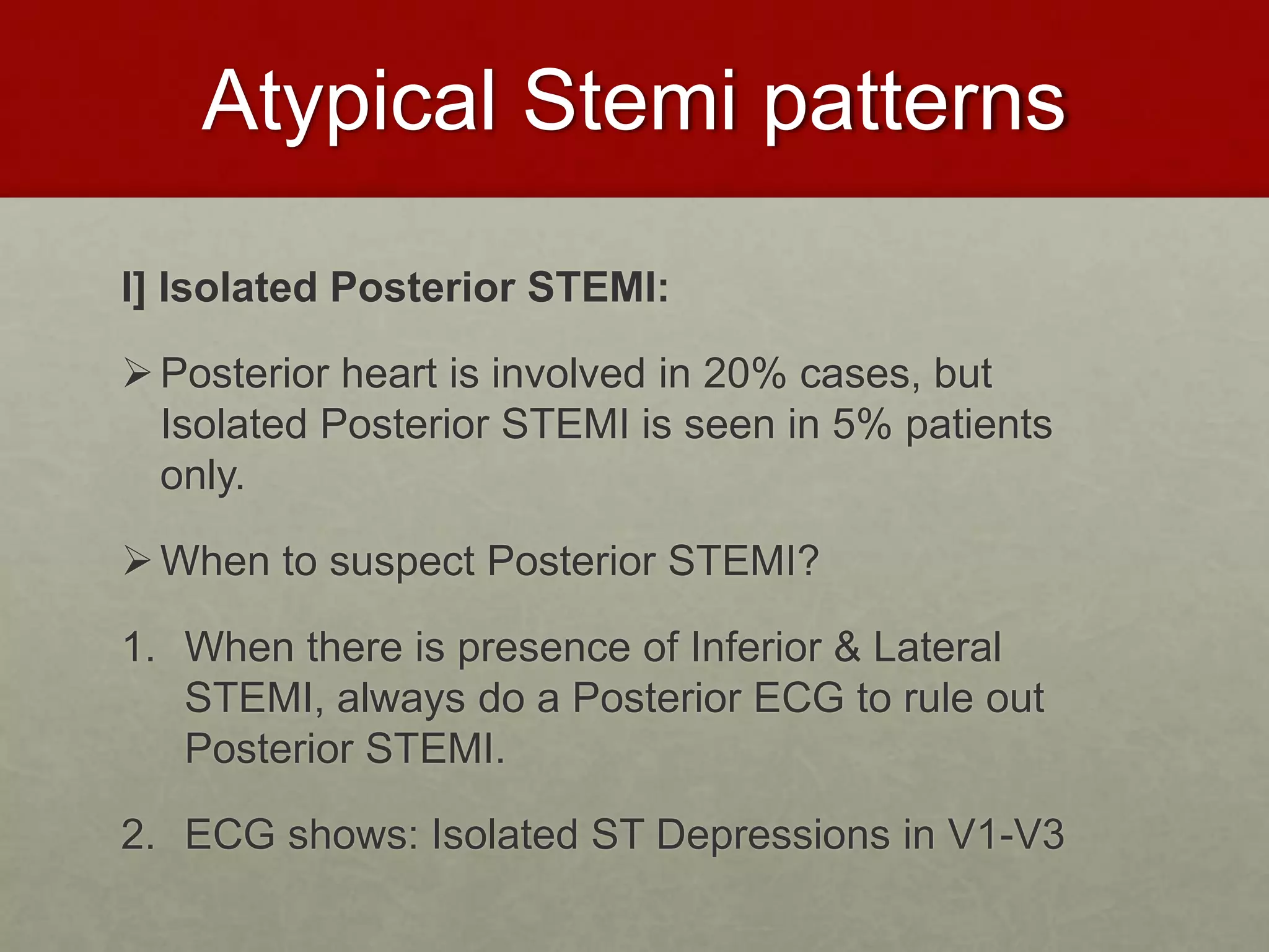 Atypical stemi patterns and stemi equivalents | PPTX | Heart and ...