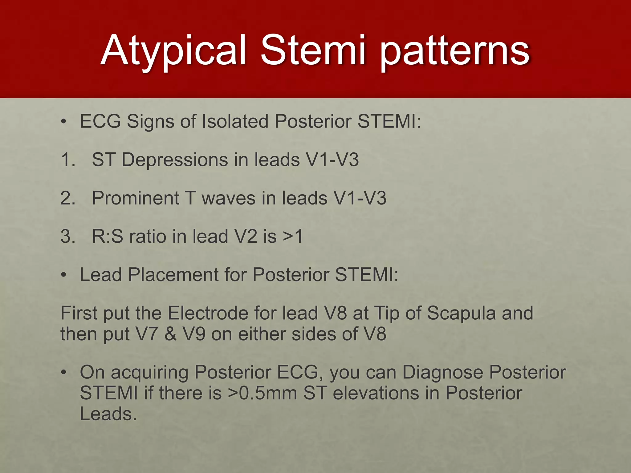 Atypical stemi patterns and stemi equivalents | PPTX | Heart and ...