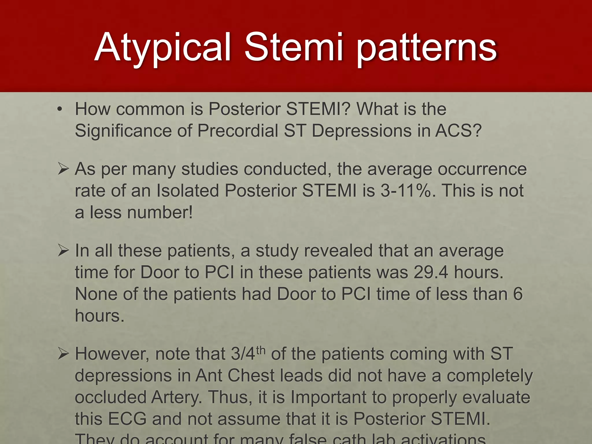 Atypical stemi patterns and stemi equivalents | PPTX | Heart and ...
