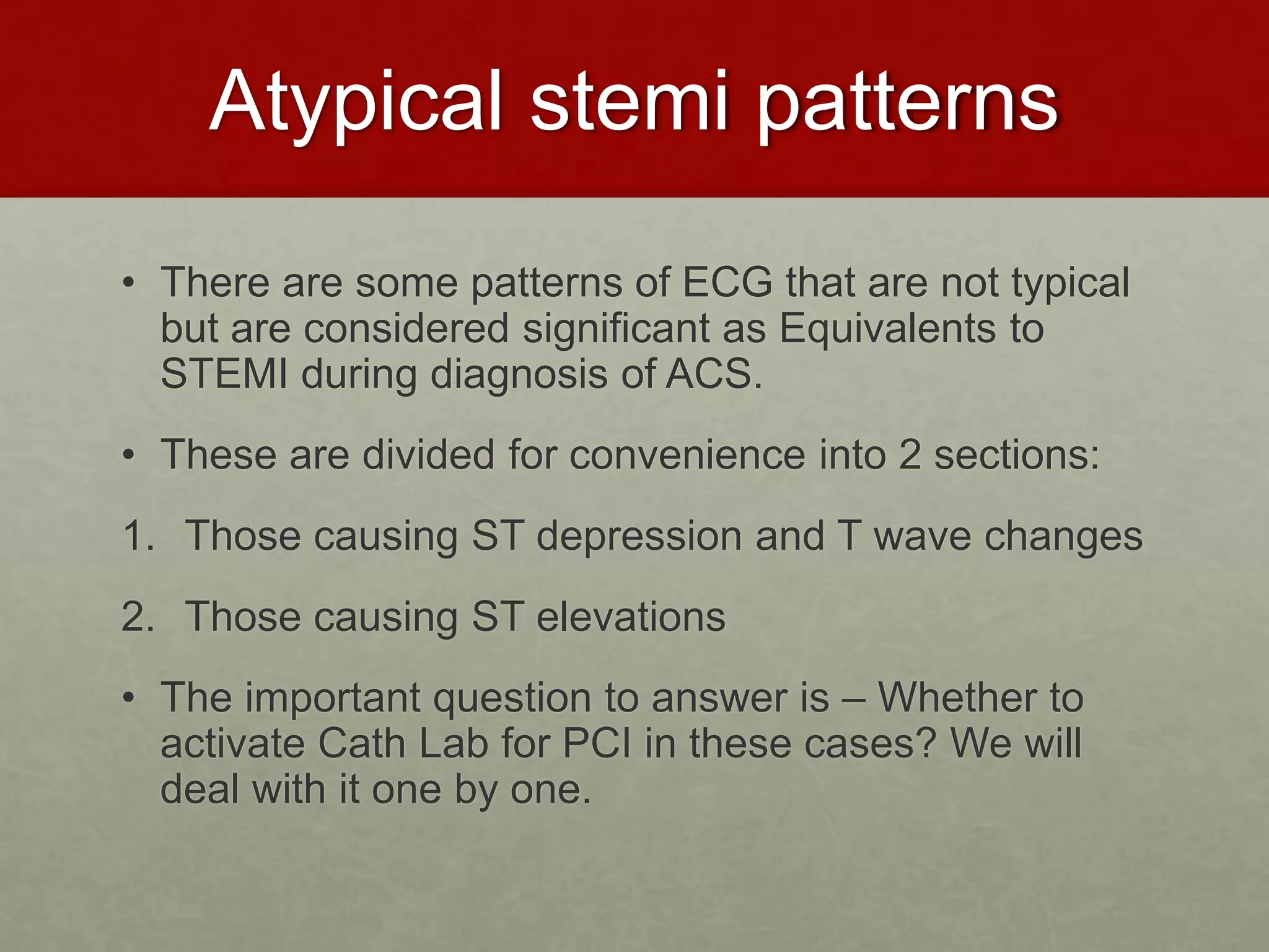 Atypical stemi patterns and stemi equivalents | PPTX | Heart and Cardiovascular Diseases ...