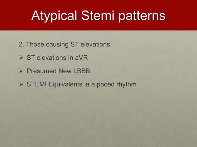 Atypical stemi patterns and stemi equivalents | PPTX | Heart and ...