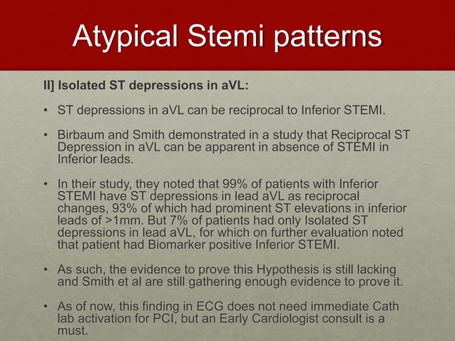 Atypical stemi patterns and stemi equivalents | PPTX | Heart and ...