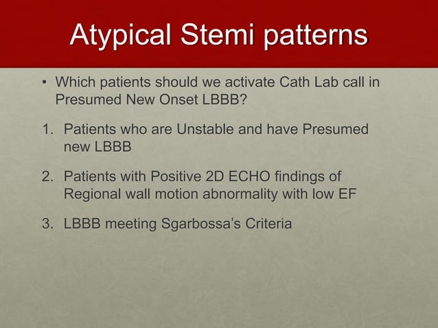 Atypical stemi patterns and stemi equivalents | PPTX | Heart and ...