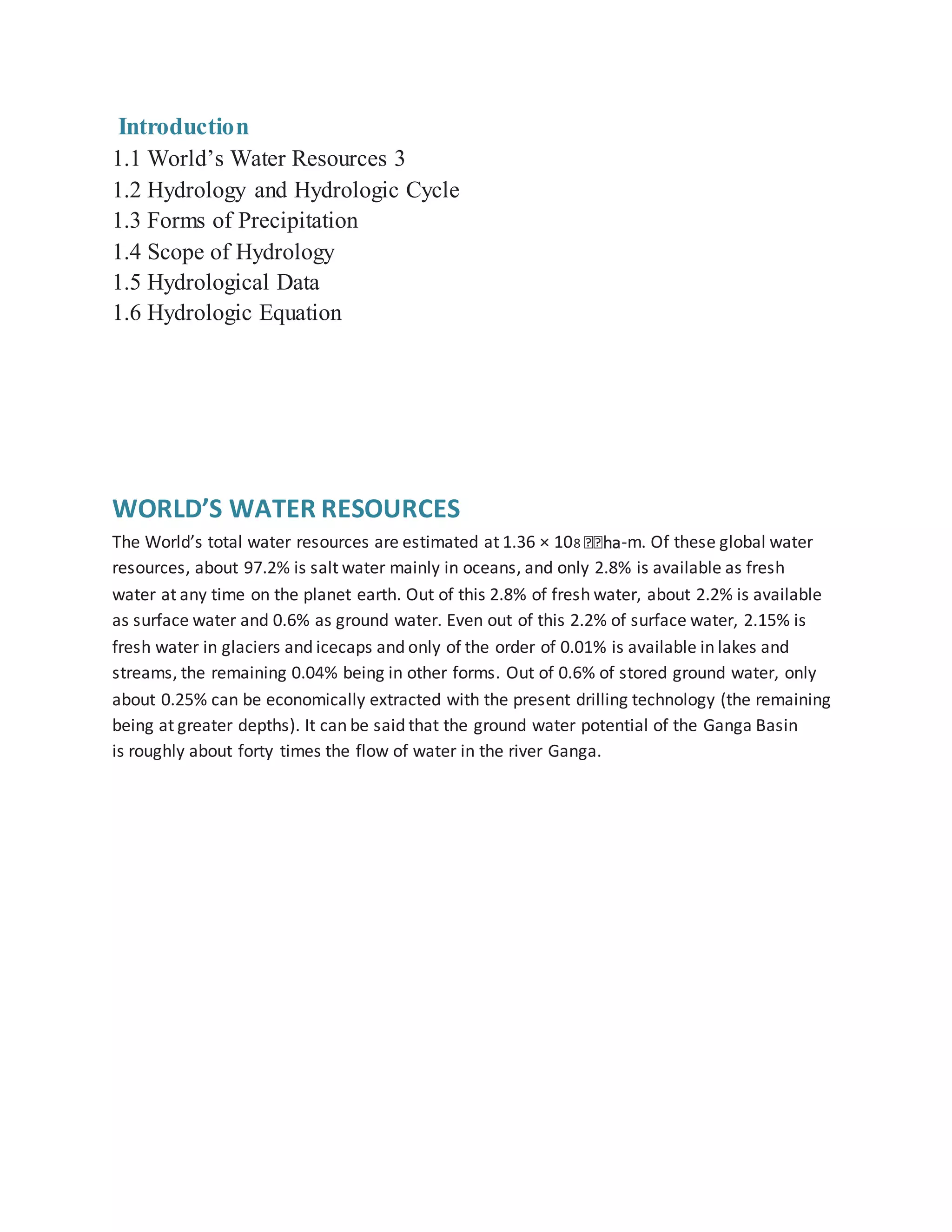A typicla hydrological report for engineering projects | DOCX
