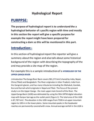 A typicla hydrological report for engineering projects | DOCX