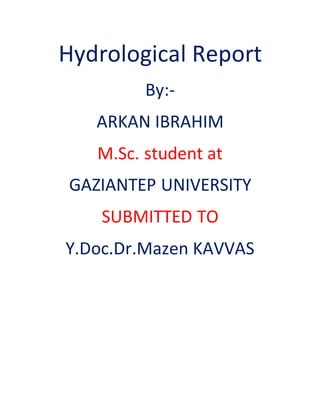 A typicla hydrological report for engineering projects | DOCX