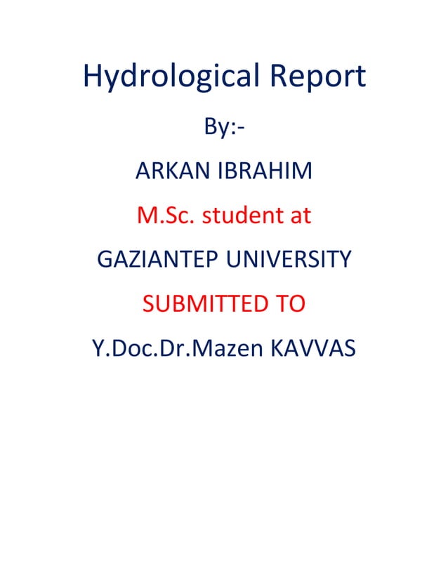 A typicla hydrological report for engineering projects | DOCX | Weather ...