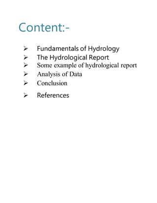 A typicla hydrological report for engineering projects | DOCX