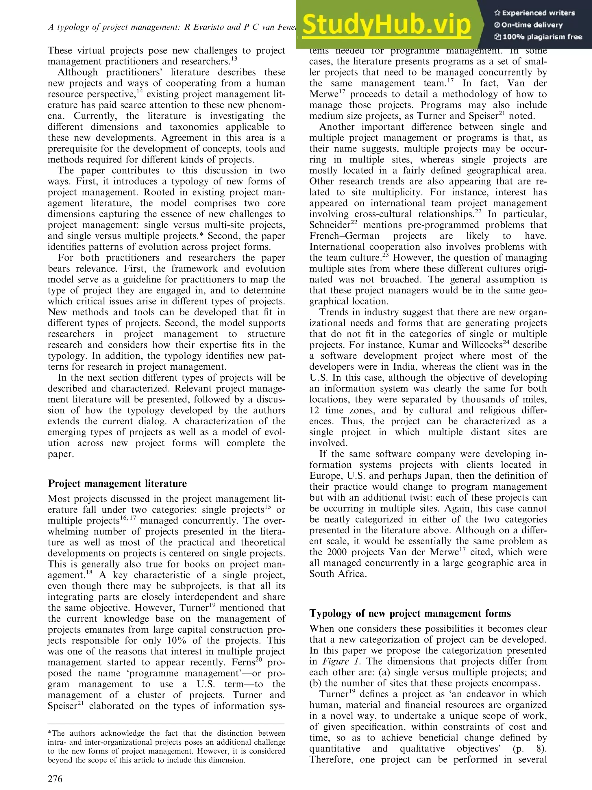 A Typology Of Project Management Emergence And Evolution Of New Forms | PDF