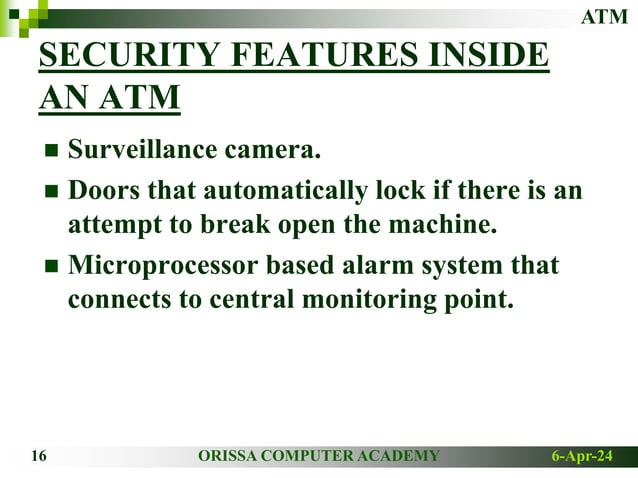 automated teller machine presentation with slides | PPT