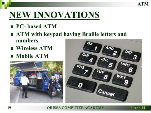 automated teller machine presentation with slides | PPT