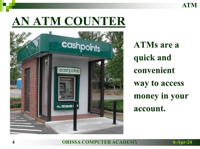 automated teller machine presentation with slides | PPT