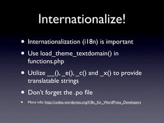 American University WordPress Theming Lecture | PPT