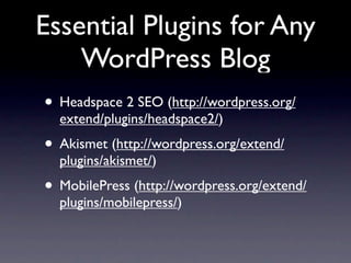 American University WordPress Theming Lecture | PPT