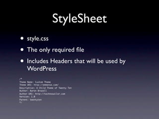 American University WordPress Theming Lecture | PPT