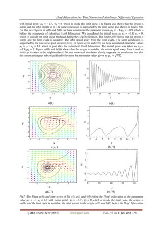 Hopf-Bifurcation Ina Two Dimensional Nonlinear Differential Equation | PDF