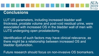 AUA 2019 Podium Presentation - Lower urinary tract ultrasound findings ...