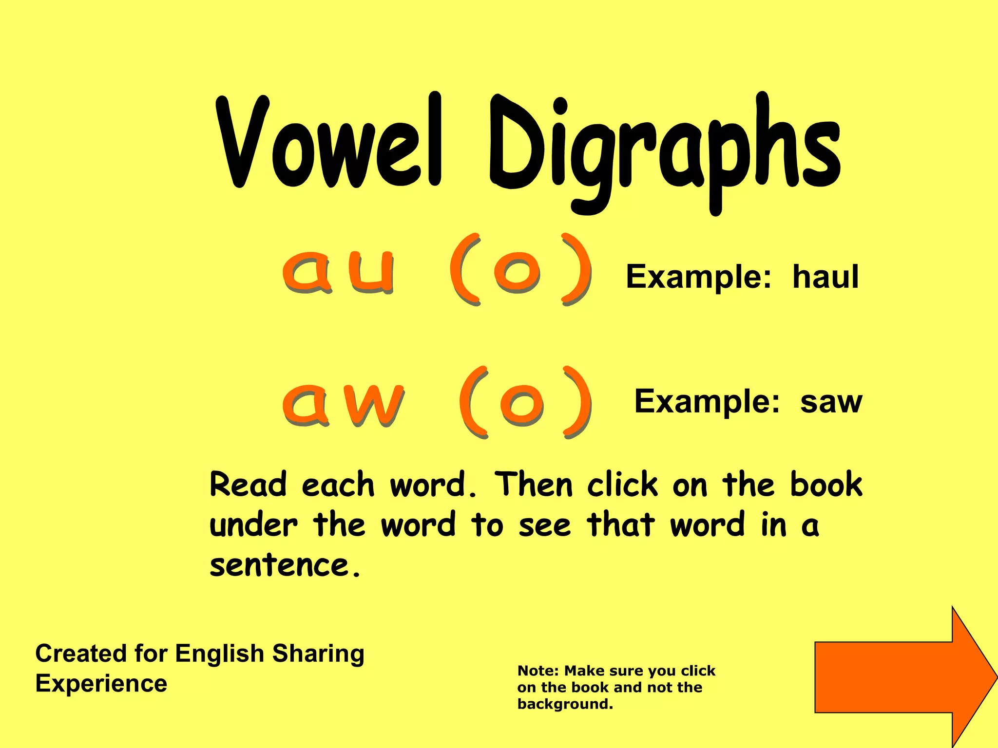 Vowel Digraphs (au, aw) | PPT