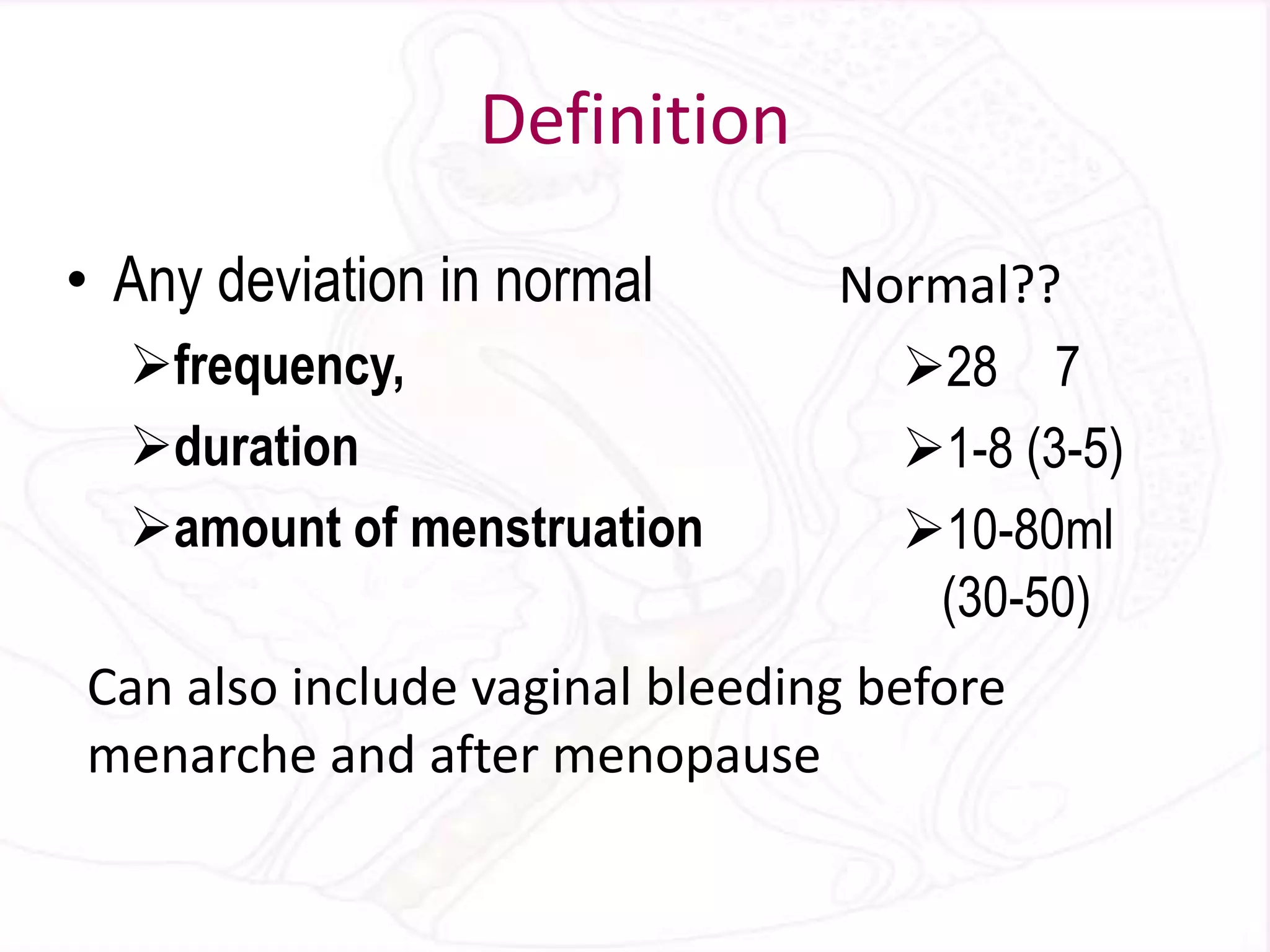 AUB : Definition, Epidemology and Causes | PPTX | Pregnancy ...