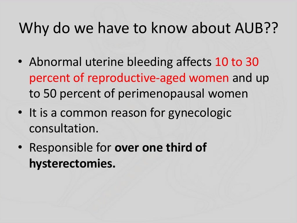 AUB : Definition, Epidemology and Causes