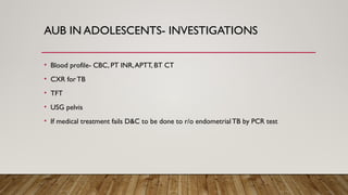 Abnormal Uterine bleeding- polyp, adenomyosis | PPTX