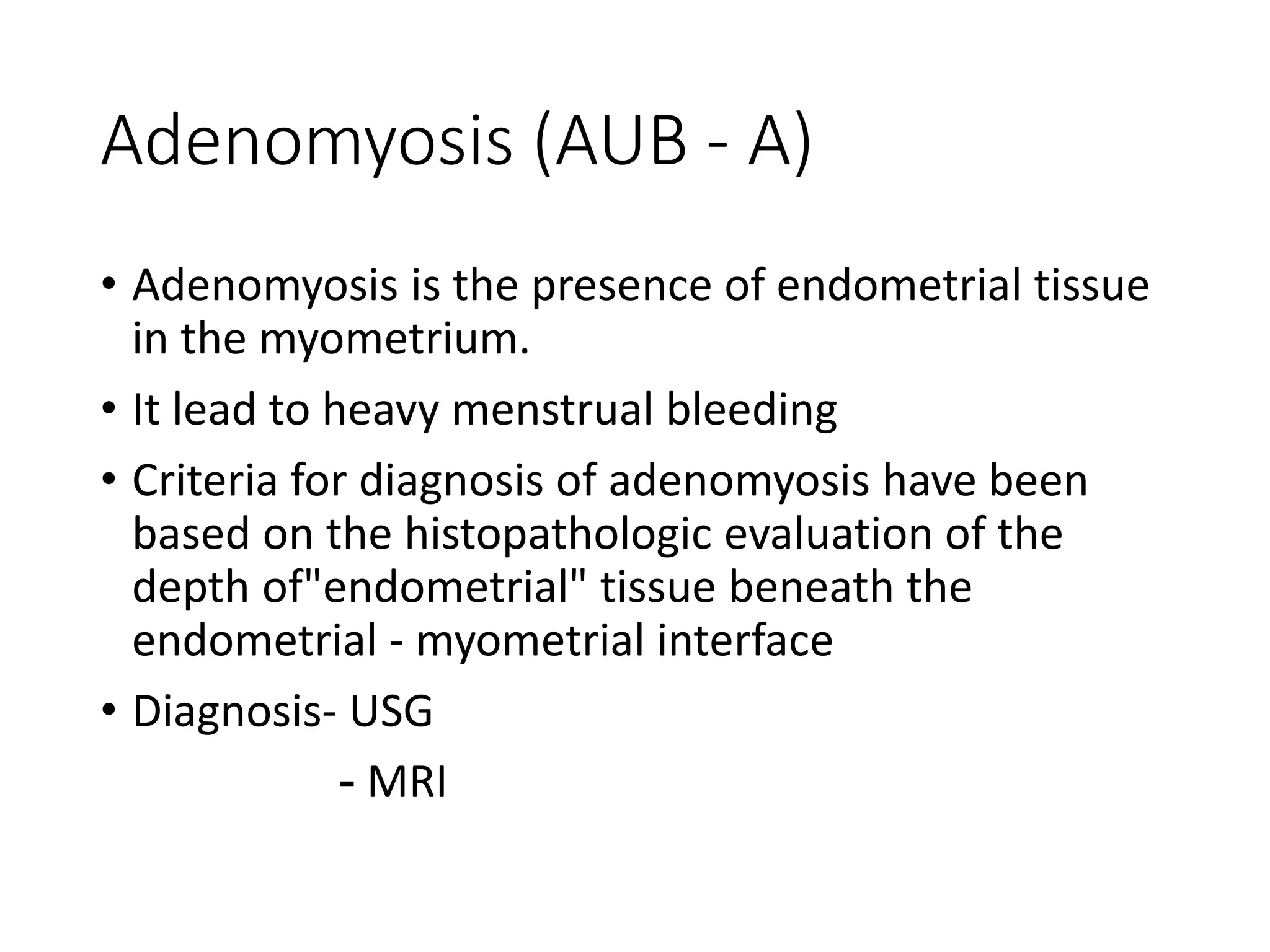 Abnormal uterine bleeding | PPTX