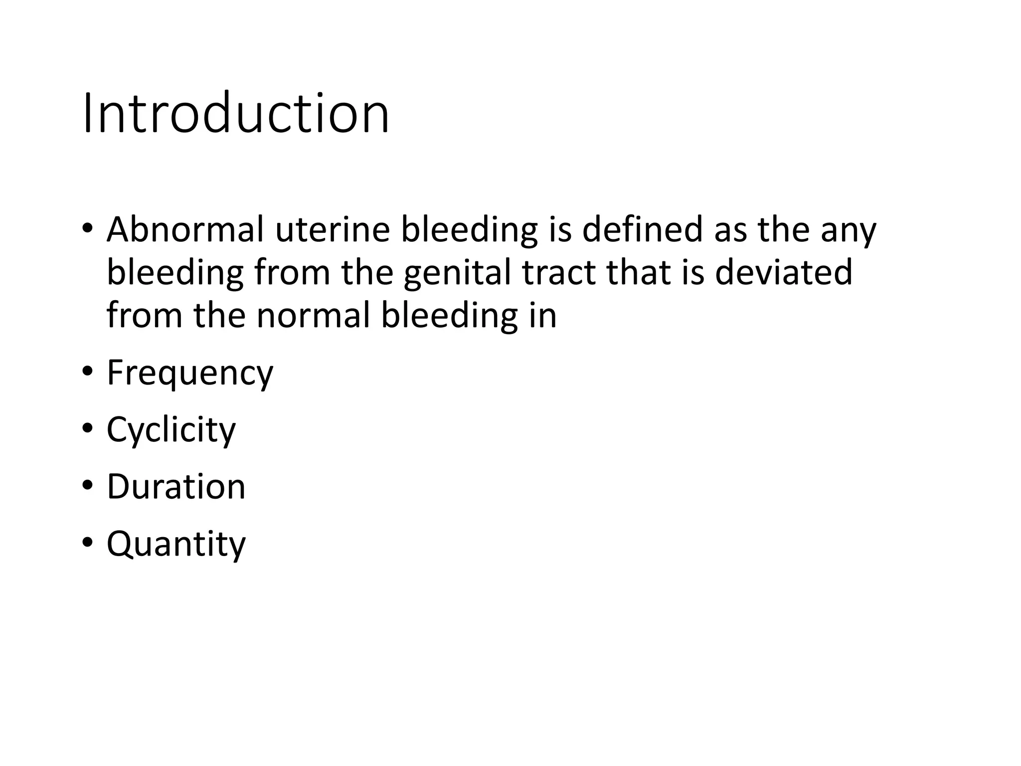 Abnormal Uterine Bleeding Ppt