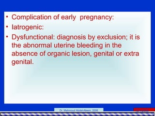 Abnormal uterine bleeding | PPT
