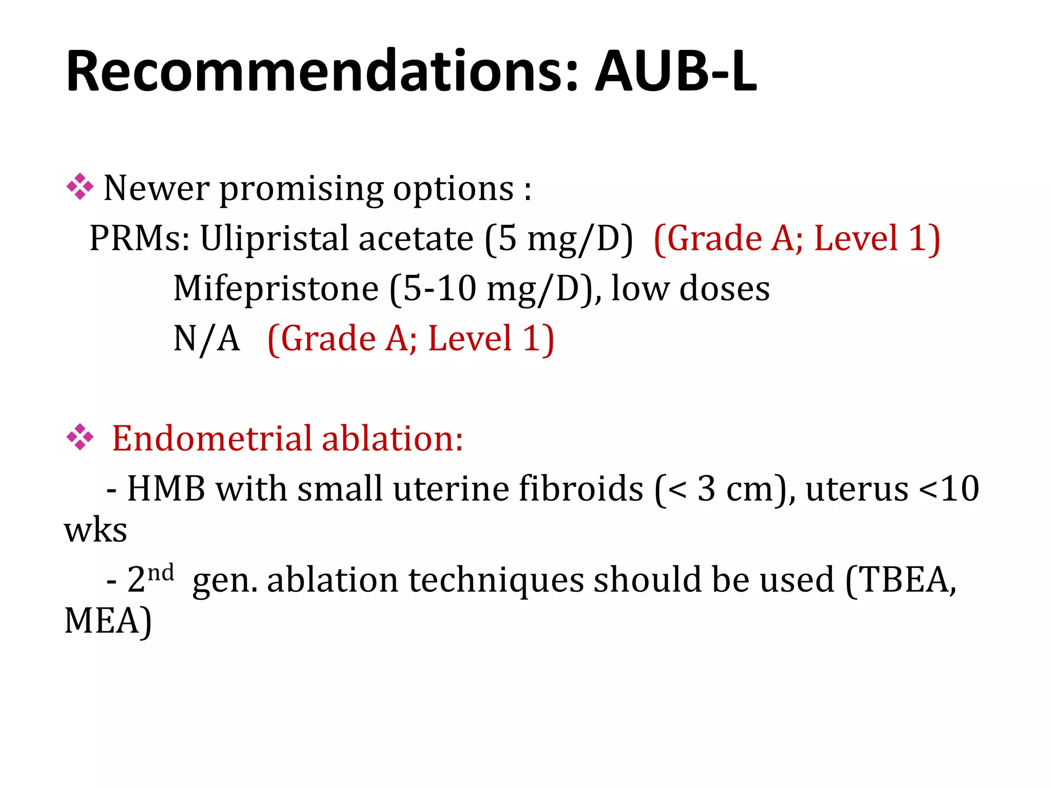 Insight AUB Management Guidelines on AUB in Reproductive Period | PPTX