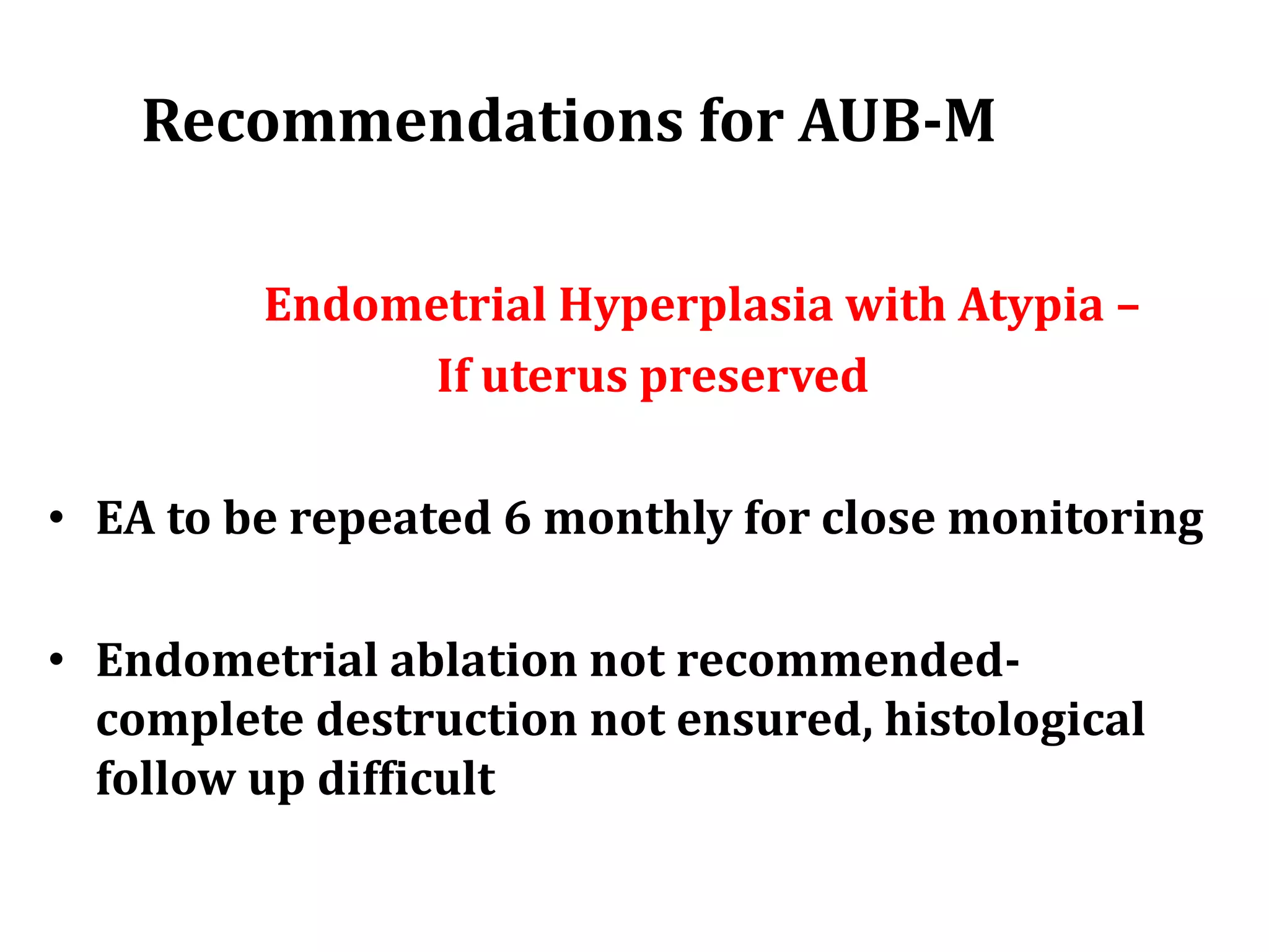 Insight AUB Management Guidelines on AUB in Reproductive Period | PPTX